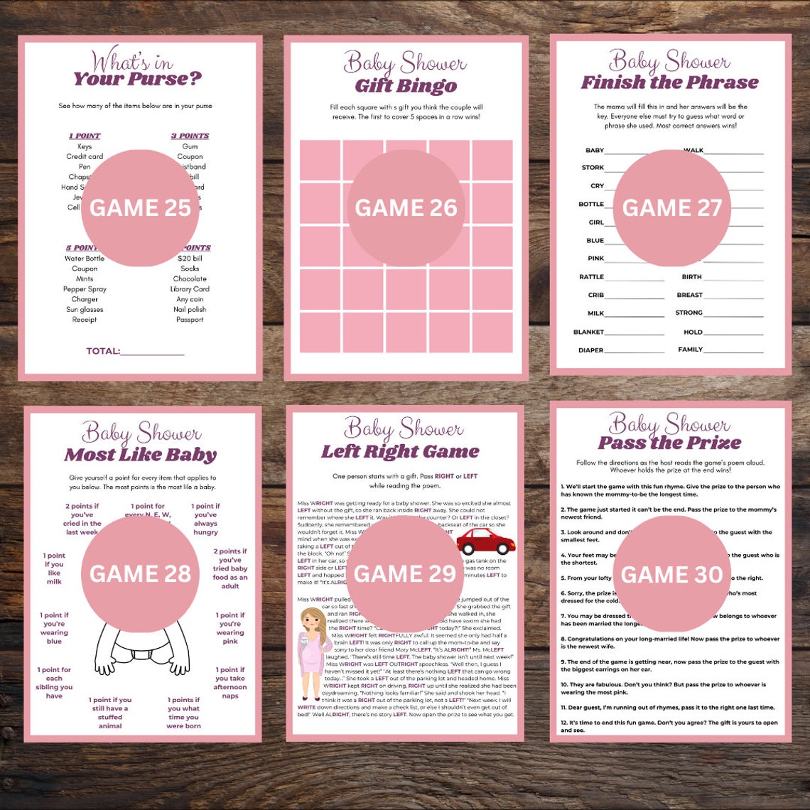 Printable Baby Shower Game Bundle | Baby Shower Games | Baby Shower ...