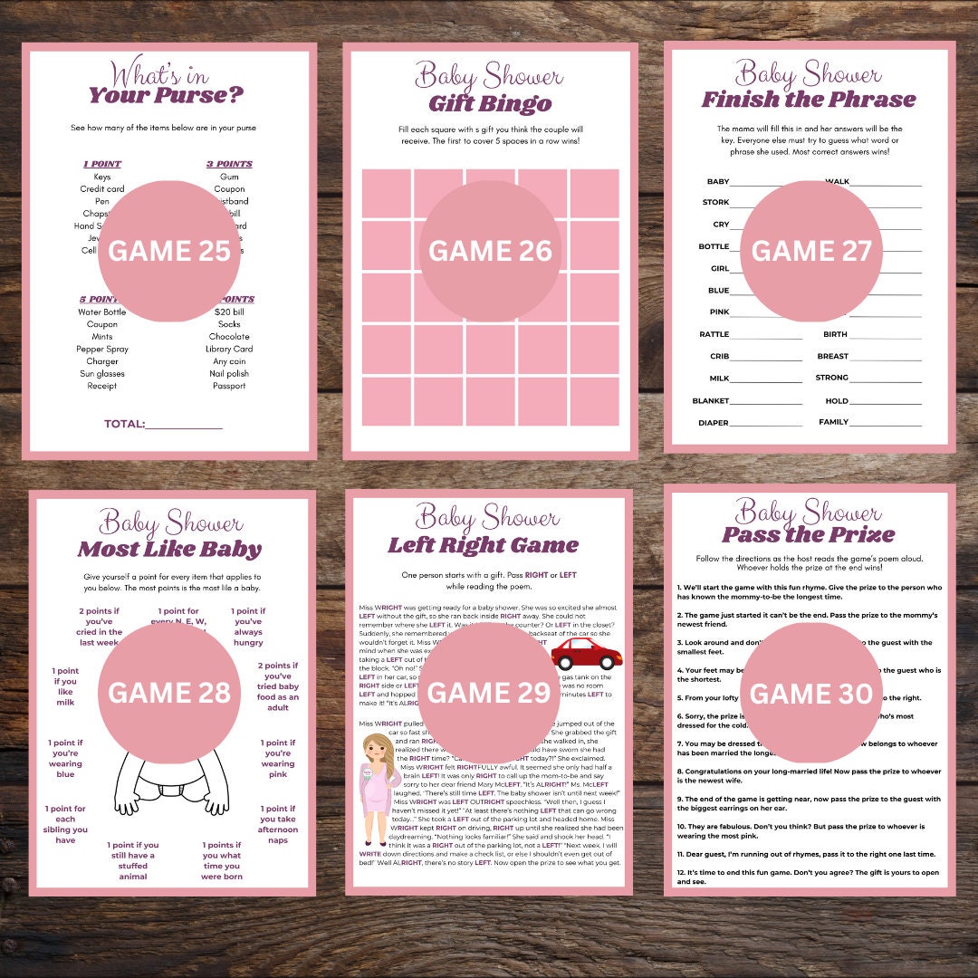 Printable Baby Shower Game Bundle | Baby Shower Games | Baby Shower ...