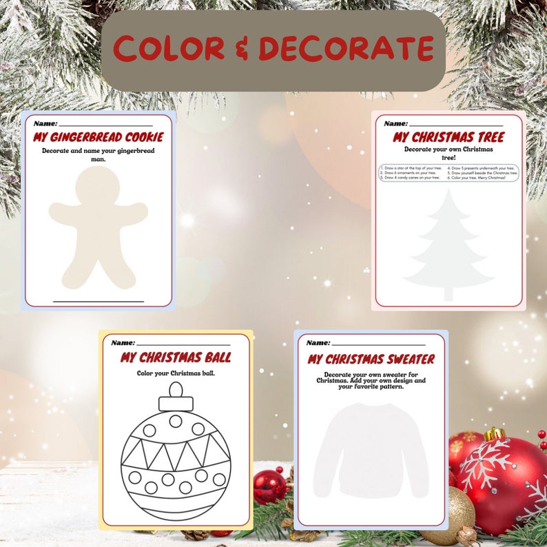 Printable Christmas Kids Activities | Christmas Decorating & Coloring ...