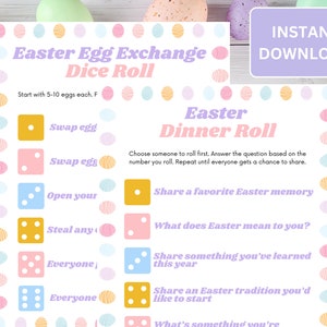 Easter Dice Game | Printable Easter Games | Party Games | Easter ...