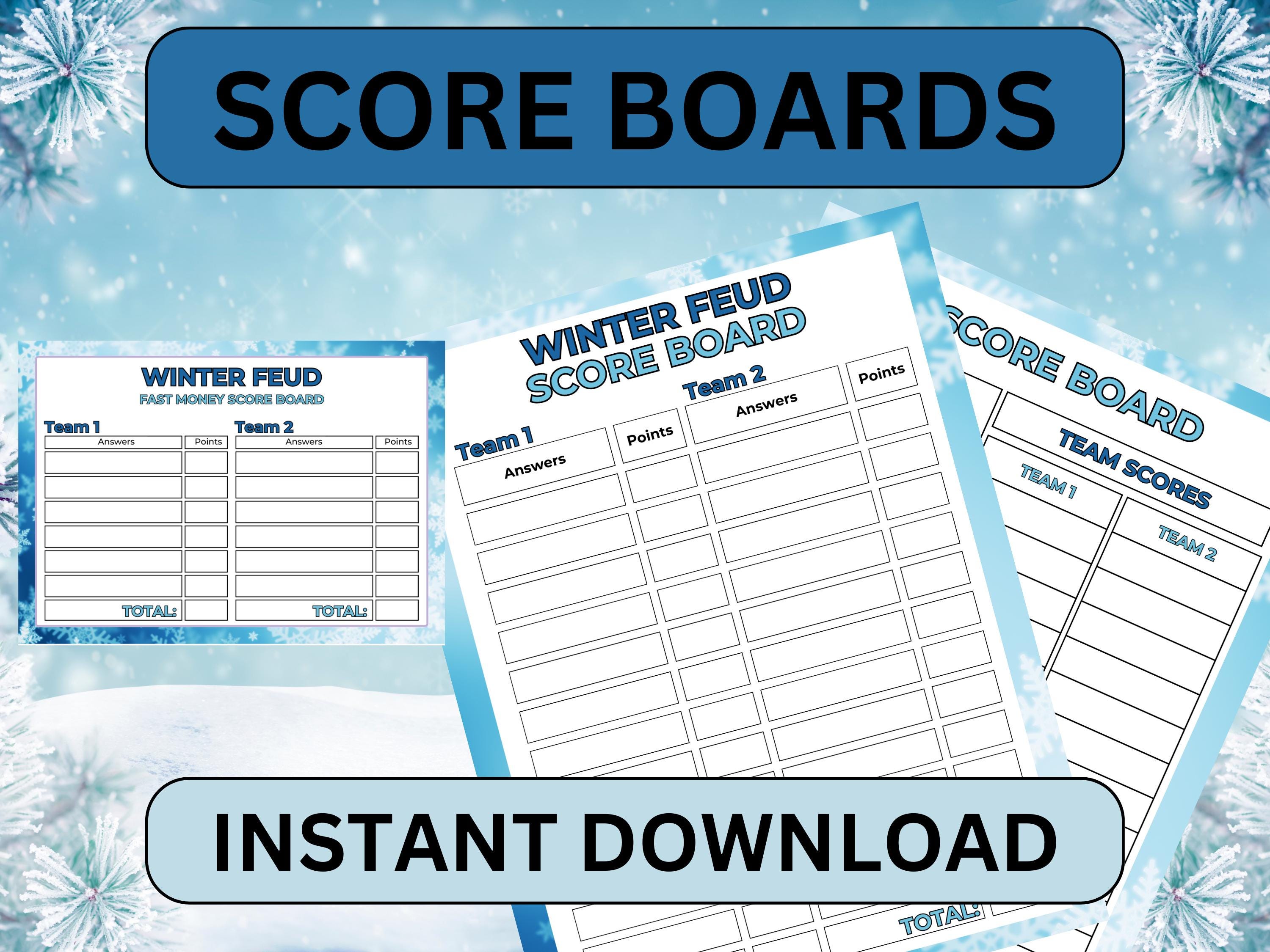 Printable Winter Feud Game | Winter Family Feud Game Show | Winter ...