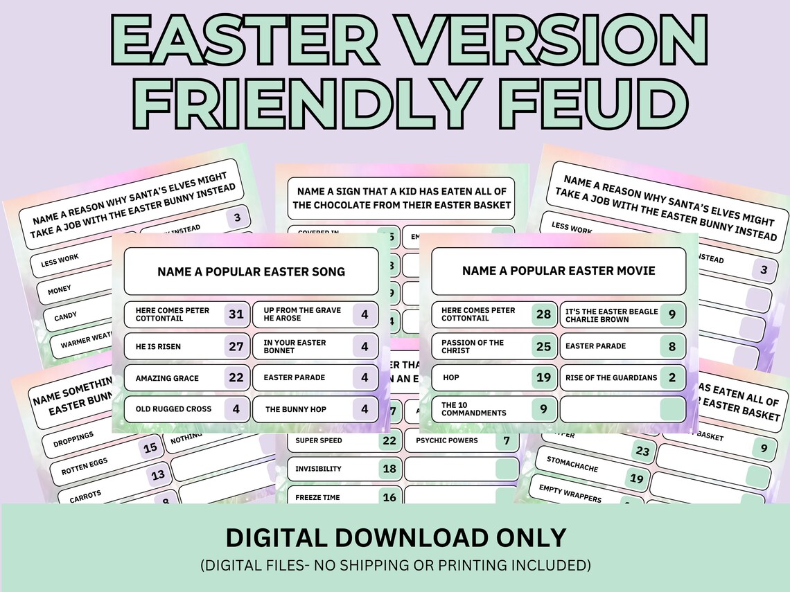 Printable Easter Feud Game | Easter Family Feud-style Questions ...