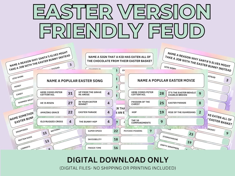 Printable Easter Feud Game | Easter Family Feud-style Questions ...