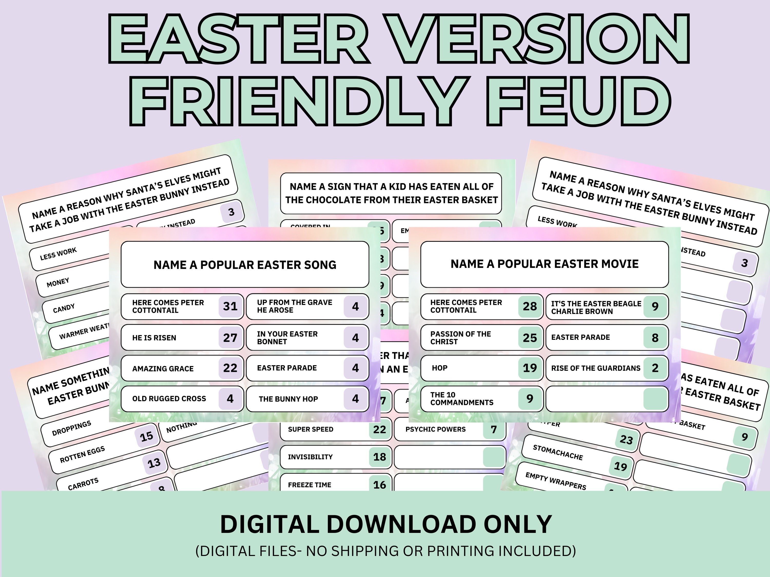Printable Easter Feud Game | Easter Family Feud-style Questions ...