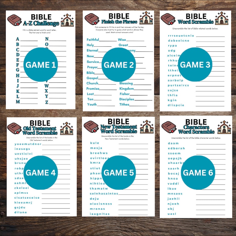 Printable Bible Games Bundle, Bible Trivia, Bible Games for Adults ...