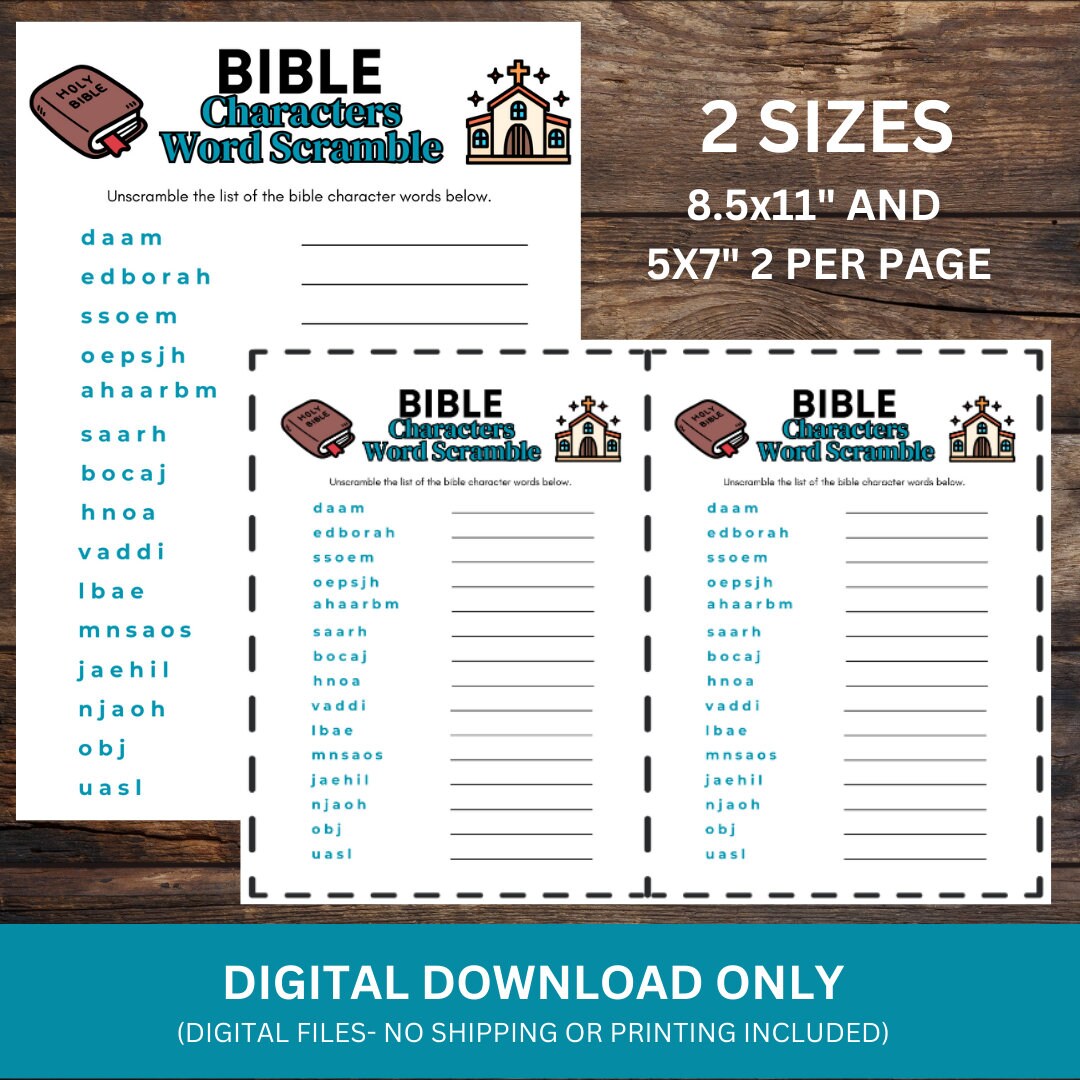 Printable Bible Word Scramble | New Testament | Old Testament | Bible ...