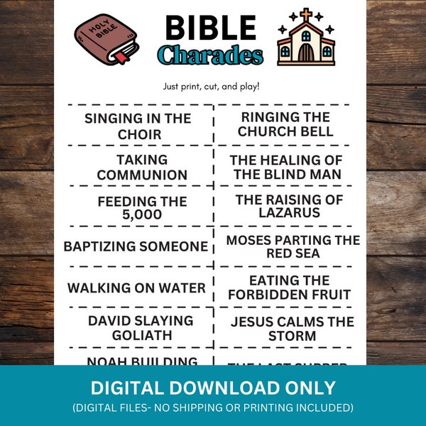 Bible Charades - Etsy
