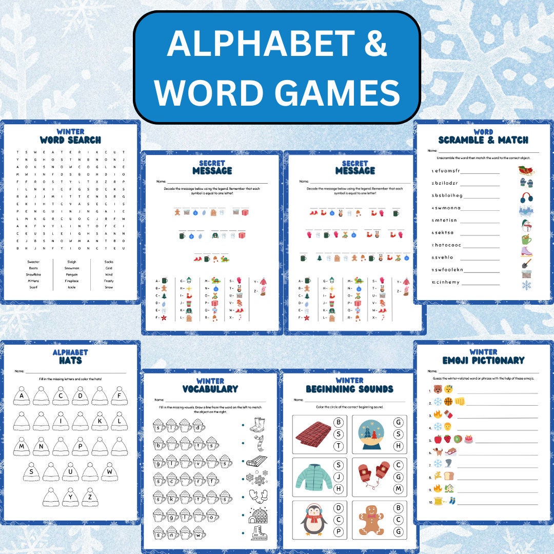 Printable Winter Activity Bundle | Coloring Pages | Word Search | Word ...