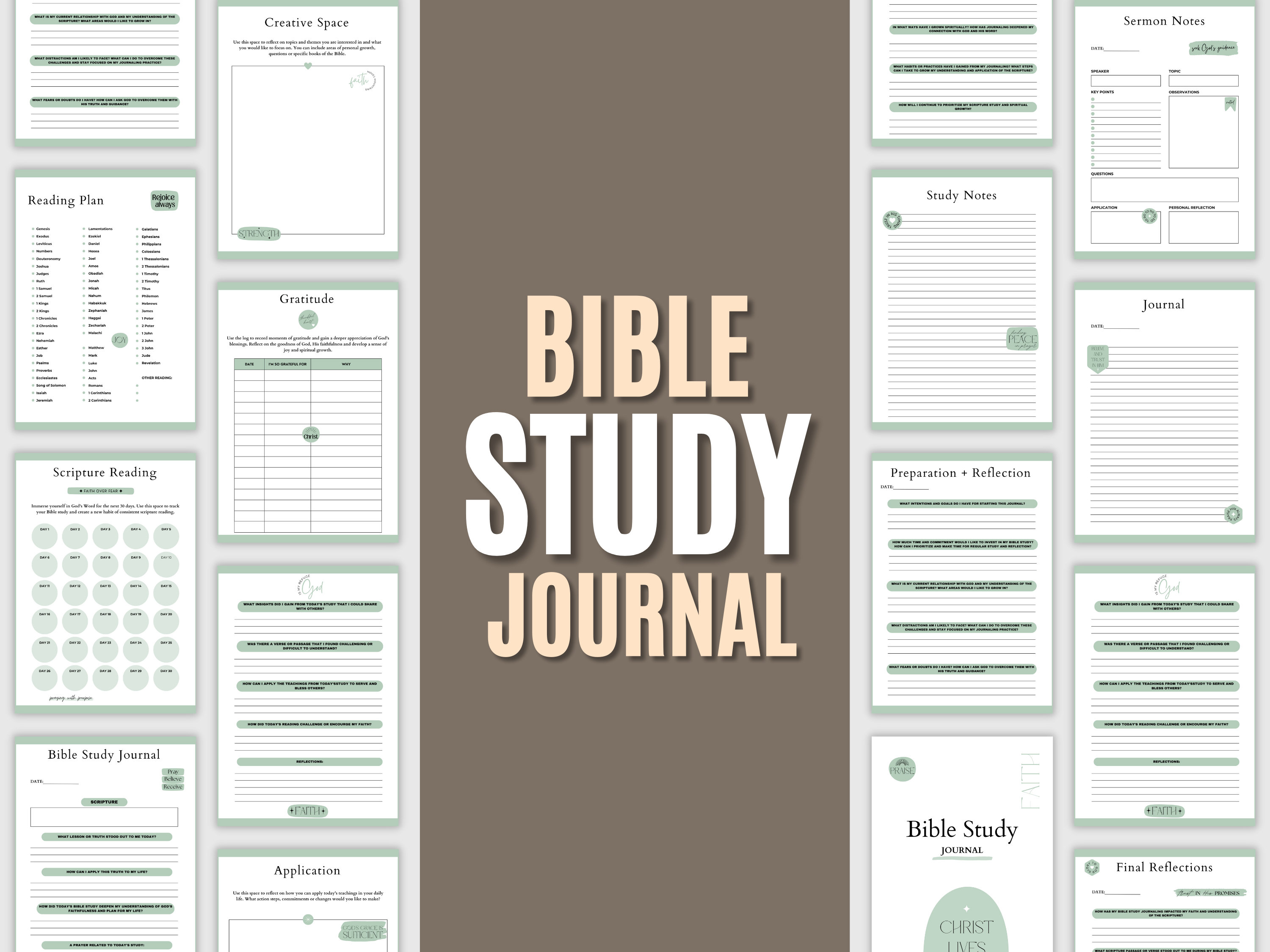 Printable Bible Study Journal | Prayer Journal | Faith Planner ...