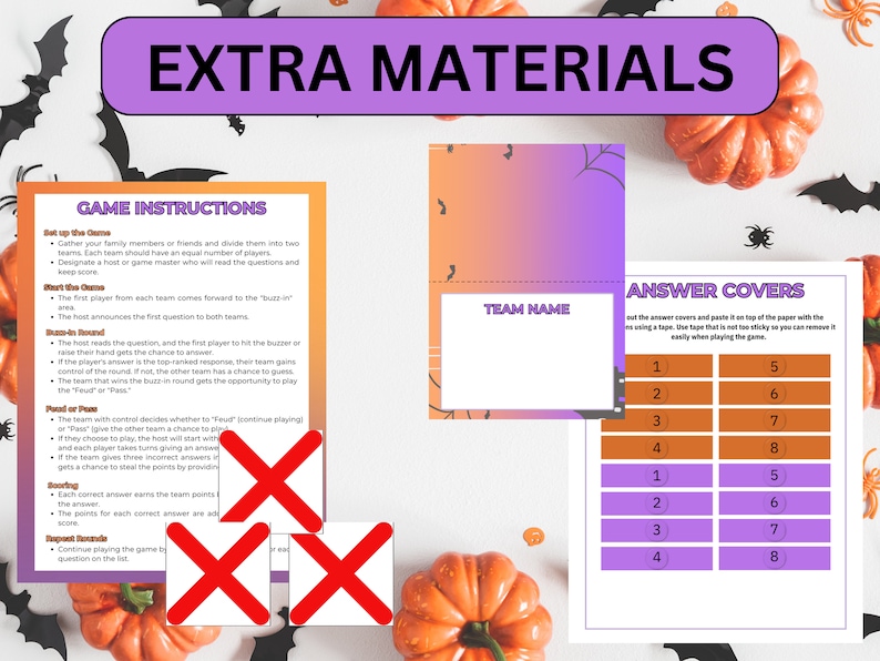 Printable Halloween Feud Game | Halloween Friendly Feud Game ...