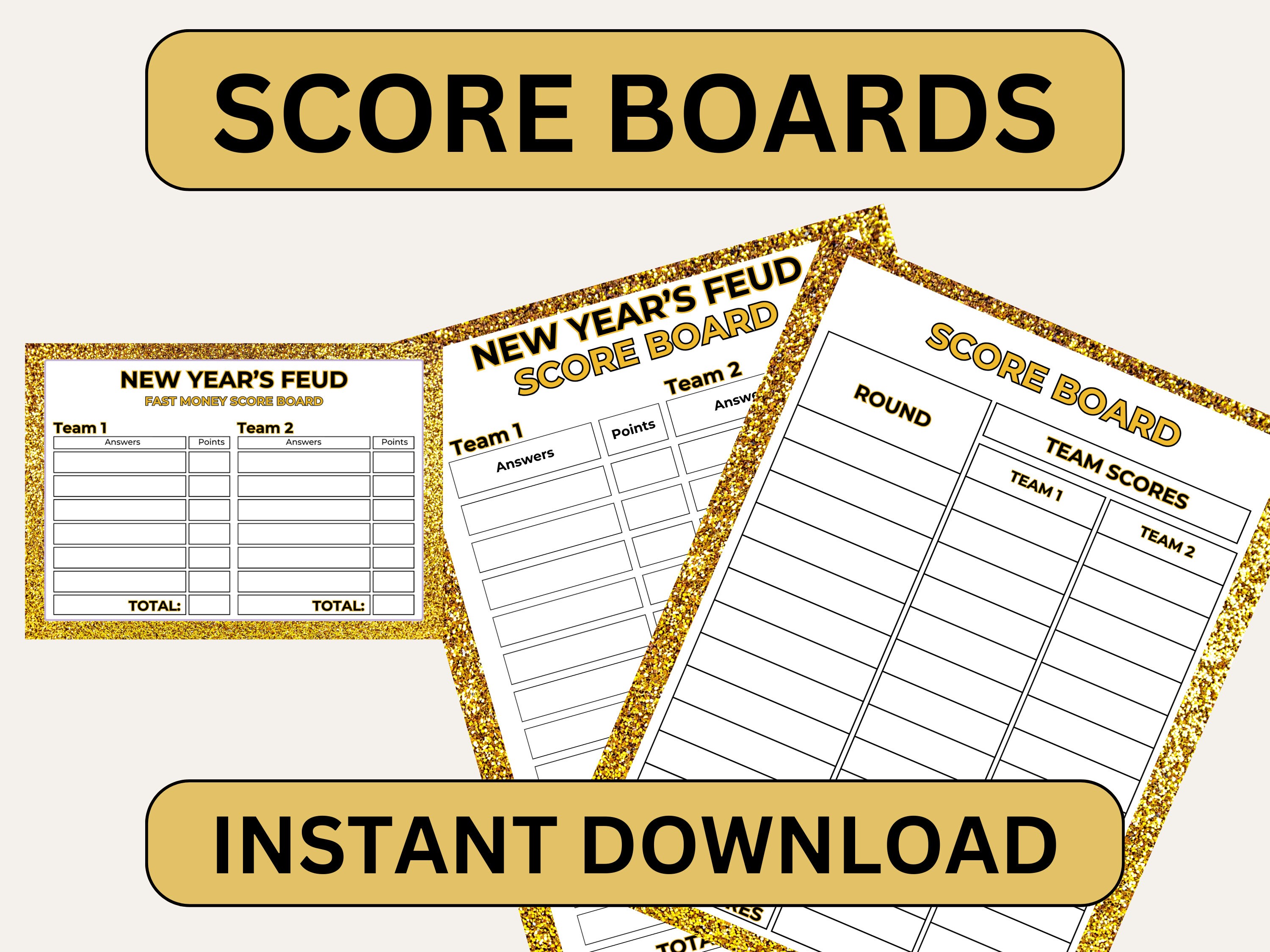 Printable New Years Friendly Feud Game | New Years Party Game Printable ...