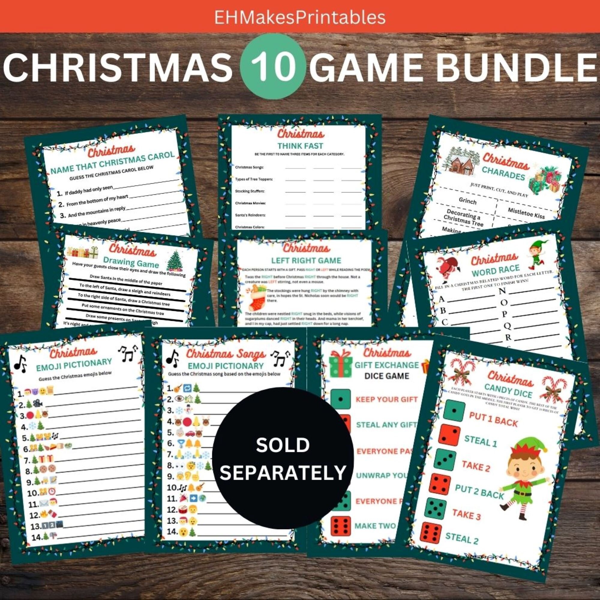 Printable Christmas Charades | Christmas Party Game | Christmas Party ...