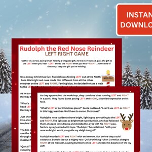Printable Left Right Christmas | Rudolph the Red Nose Reindeer Left ...