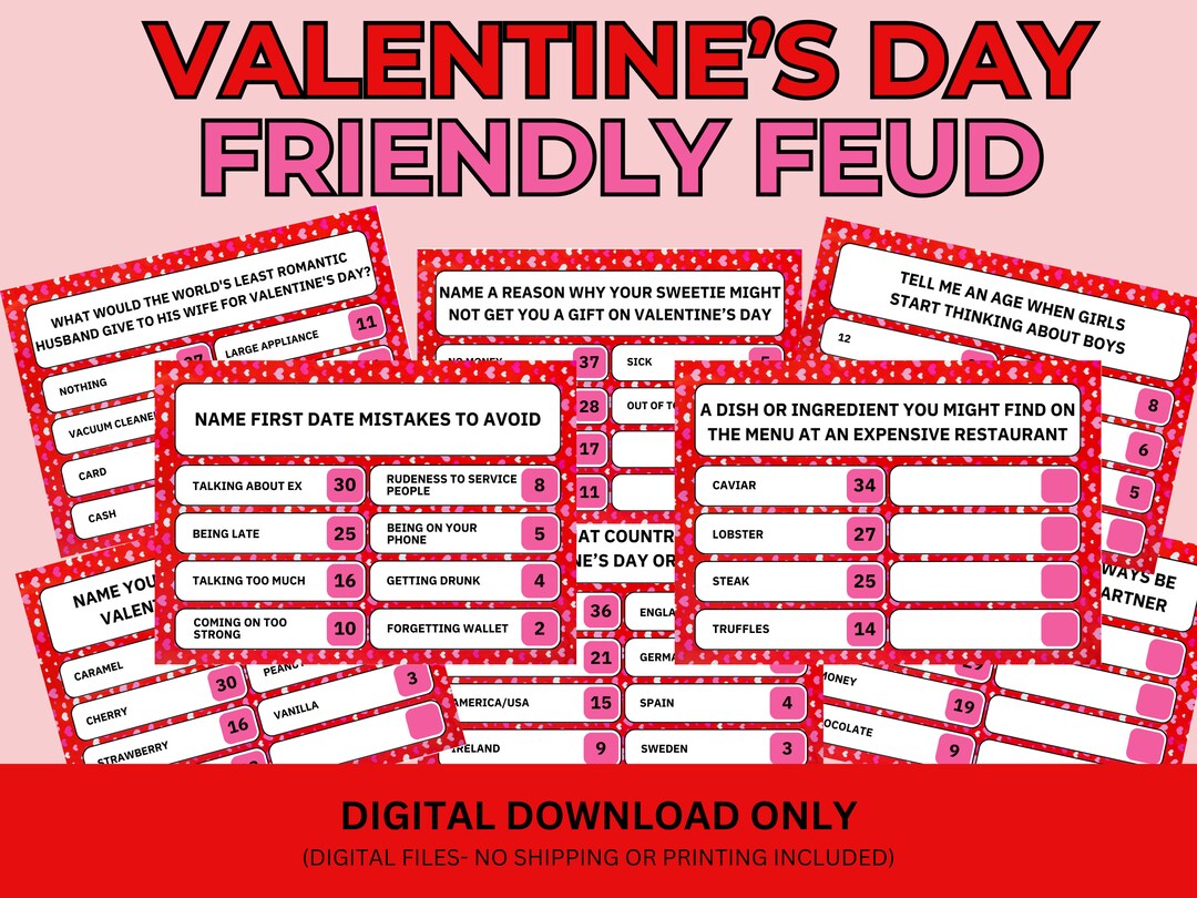 Valentine’s Day Feud Game | Couples Quiz Trivia Night | Family Feud ...