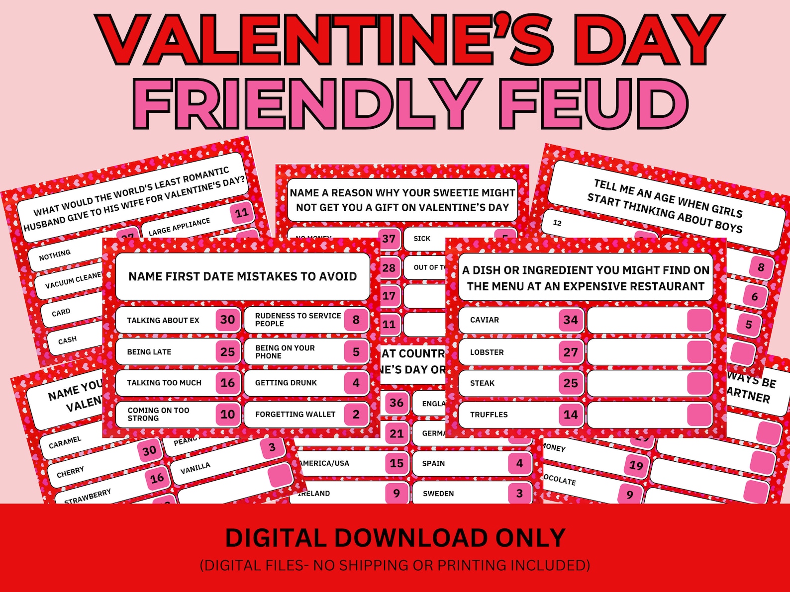 Valentine’s Day Feud Game | Couples Quiz Trivia Night | Family Feud ...