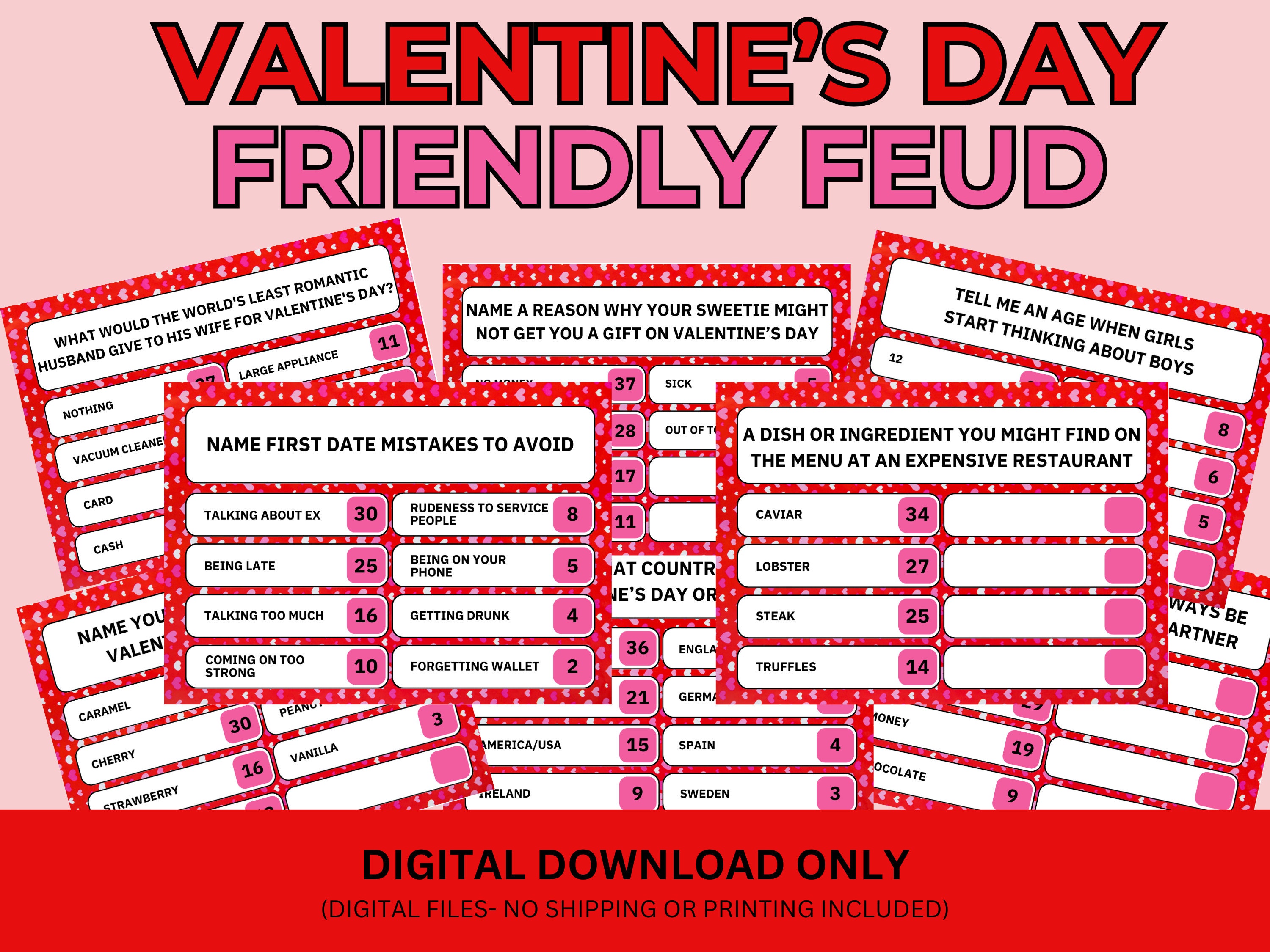 Valentine’s Day Feud Game | Couples Quiz Trivia Night | Family Feud ...