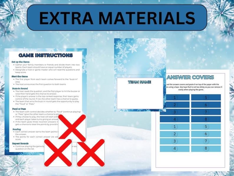 Printable Winter Feud Game | Winter Family Feud Game Show | Winter ...