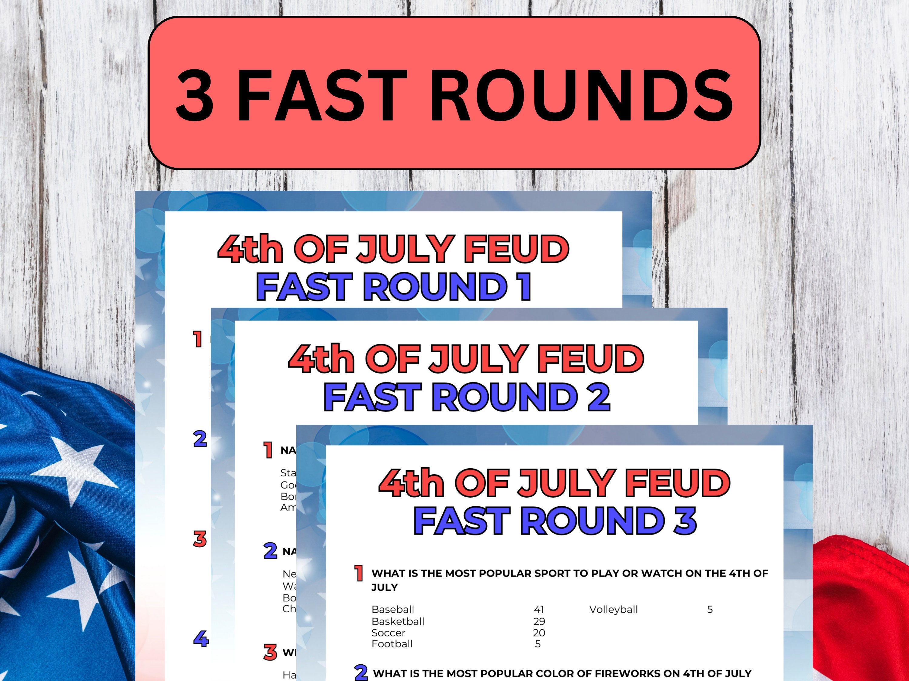 Printable 4th of July Feud Game | Independence Day Friendly Feud Game ...