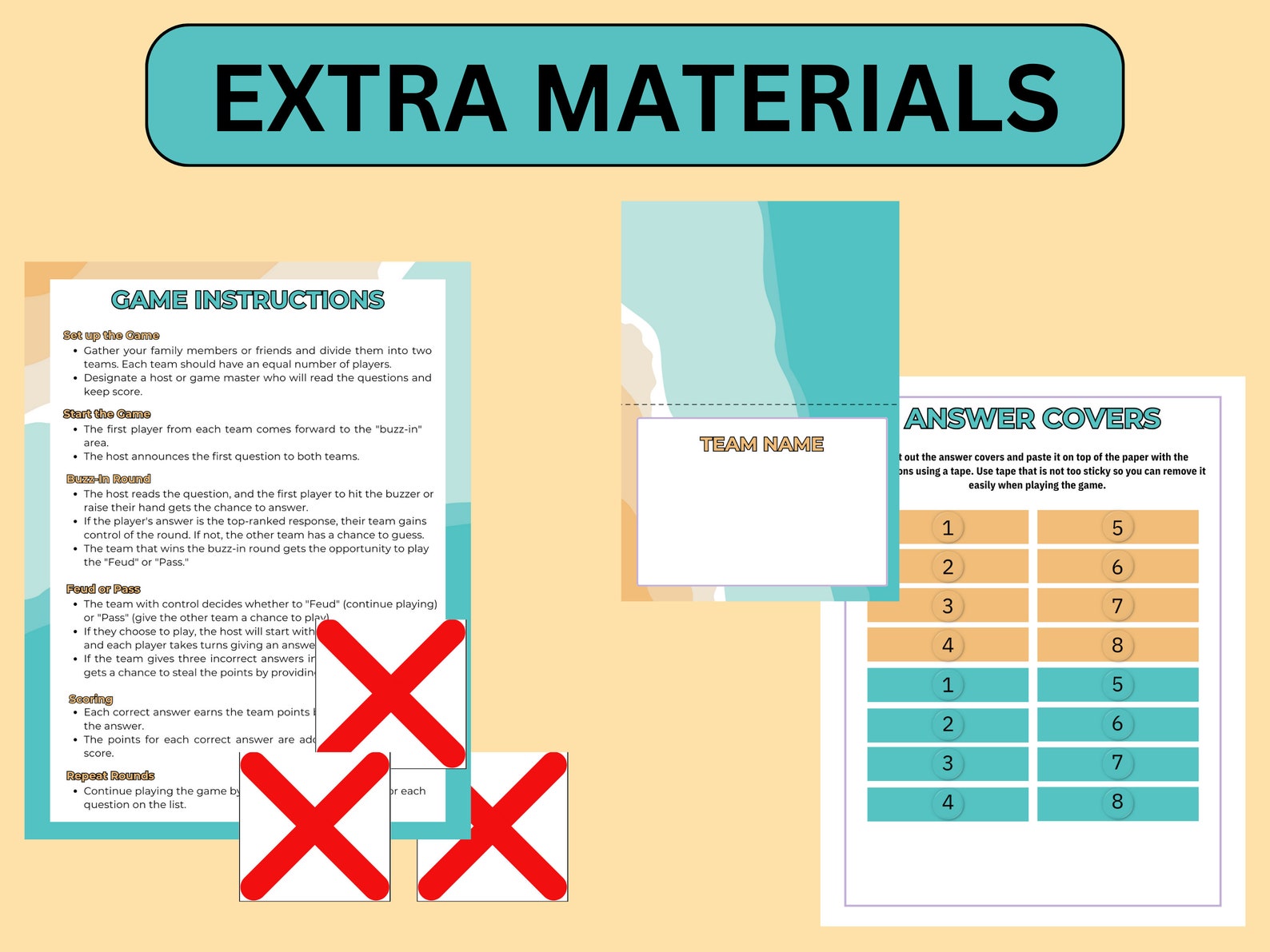 Printable Summer Feud Game | Summer Family Feud Game Show | Summer ...