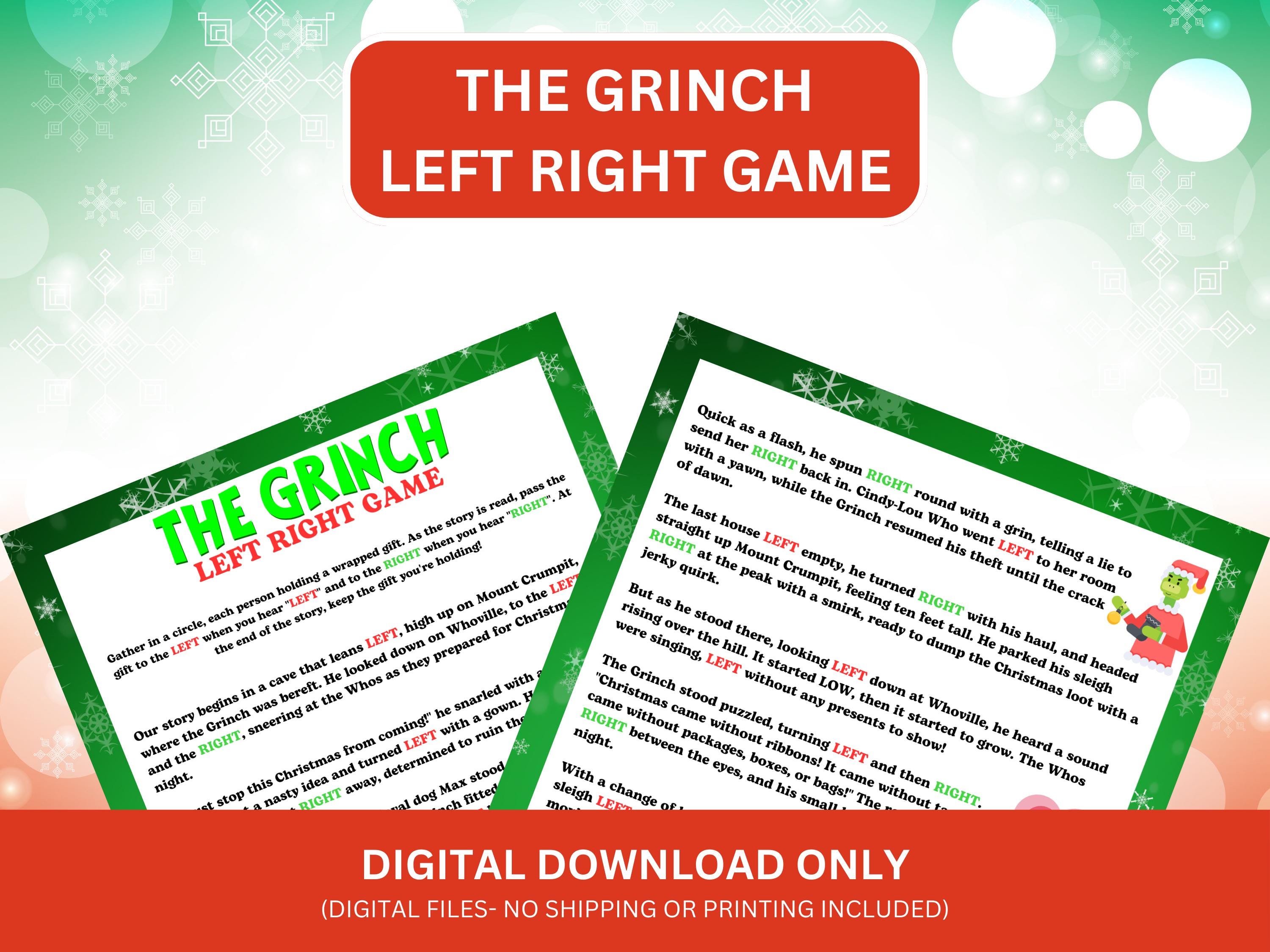 Printable Left Right Christmas | the Grinch Left Right Christmas Game ...