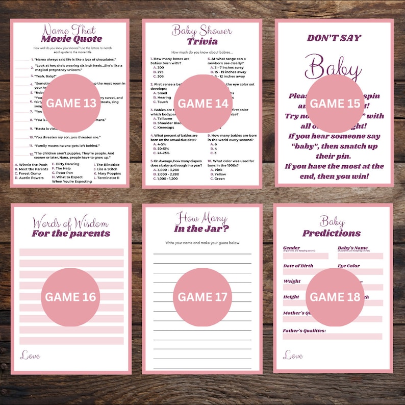 Printable Baby Shower Game Bundle | Baby Shower Games | Baby Shower ...