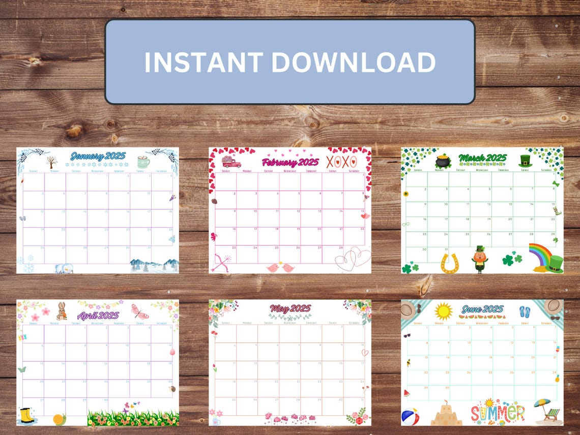 Printable Calendars | Printable Kids Calendars | 2025 Calendars | Kids ...