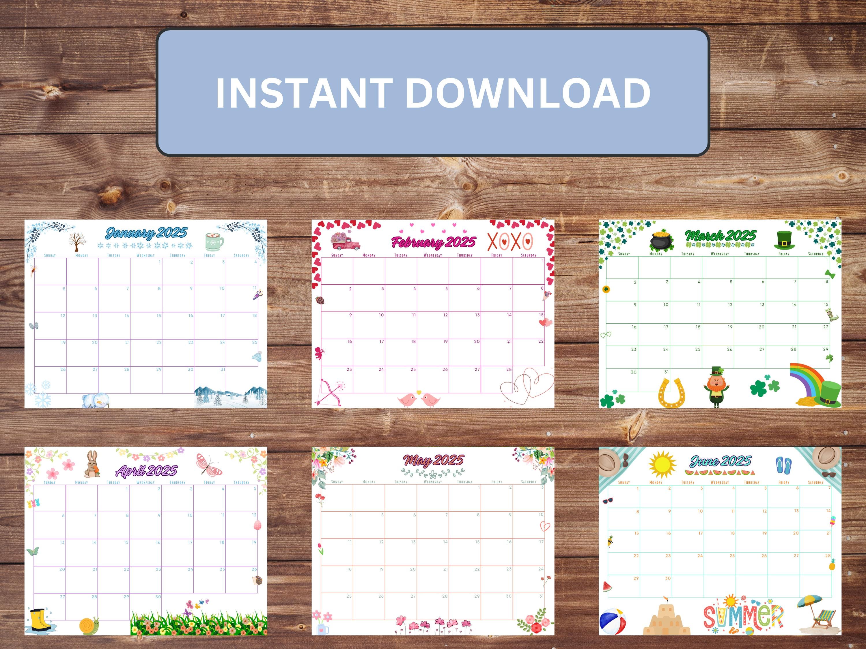 Printable Calendars | Printable Kids Calendars | 2025 Calendars | Kids ...