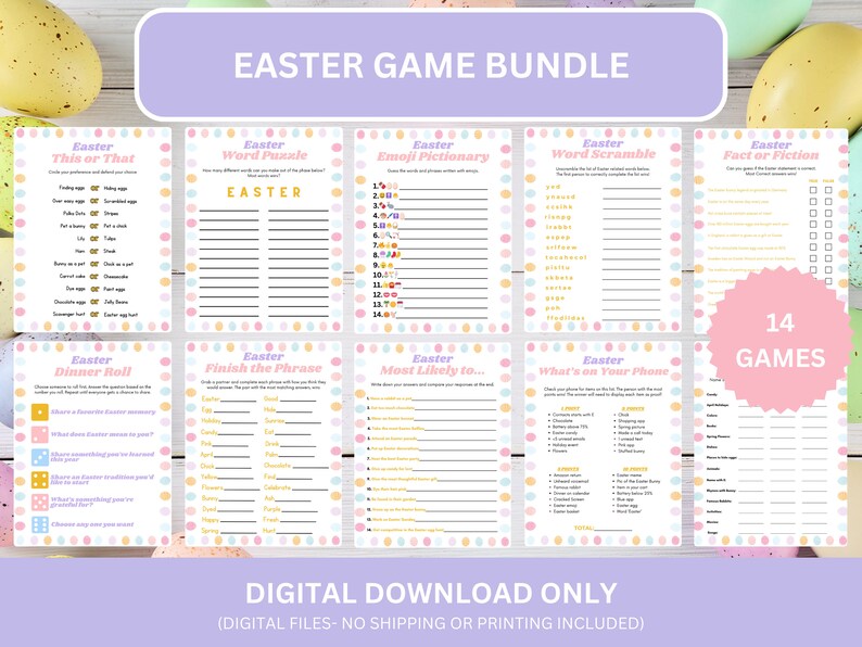 Easter Games for Kids | Easter Party Games Bundle Easter | Easter ...