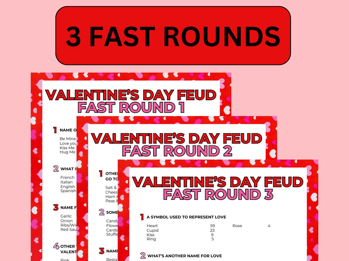 Valentine’s Day Feud Game | Couples Quiz Trivia Night | Family Feud ...