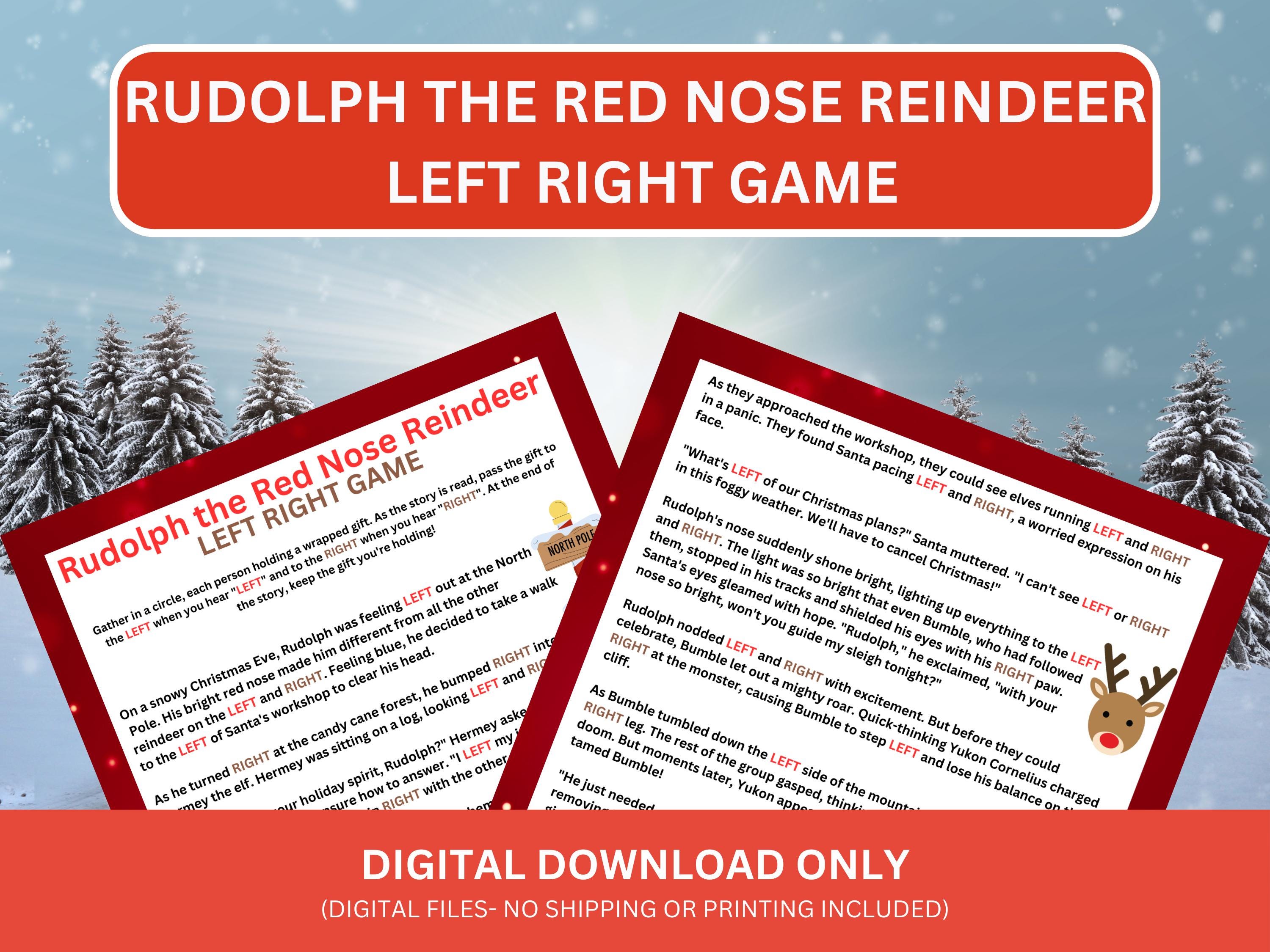 Printable Left Right Christmas | Rudolph the Red Nose Reindeer Left ...