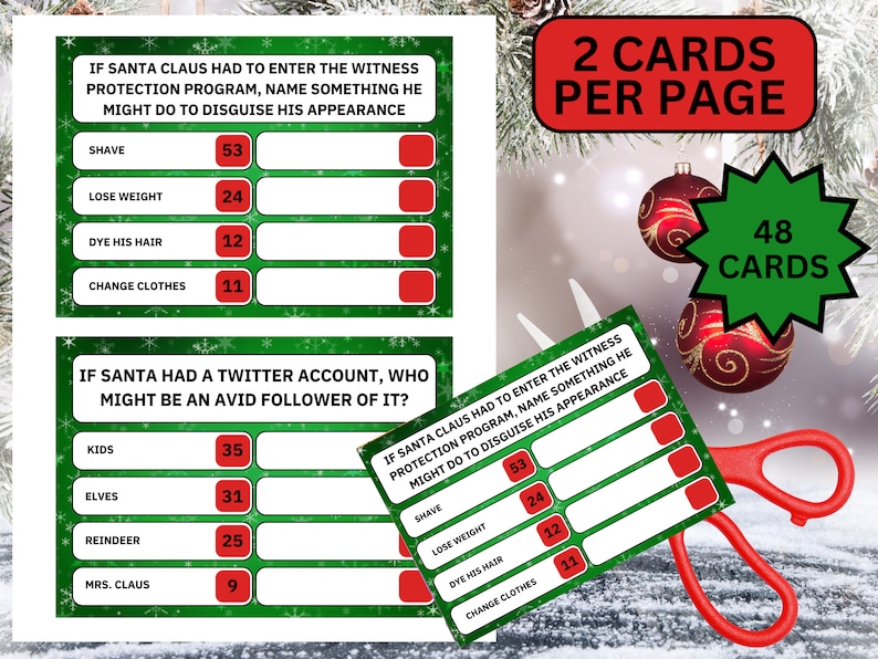 Printable Christmas Friendly Feud Game | Christmas Party Game Printable ...