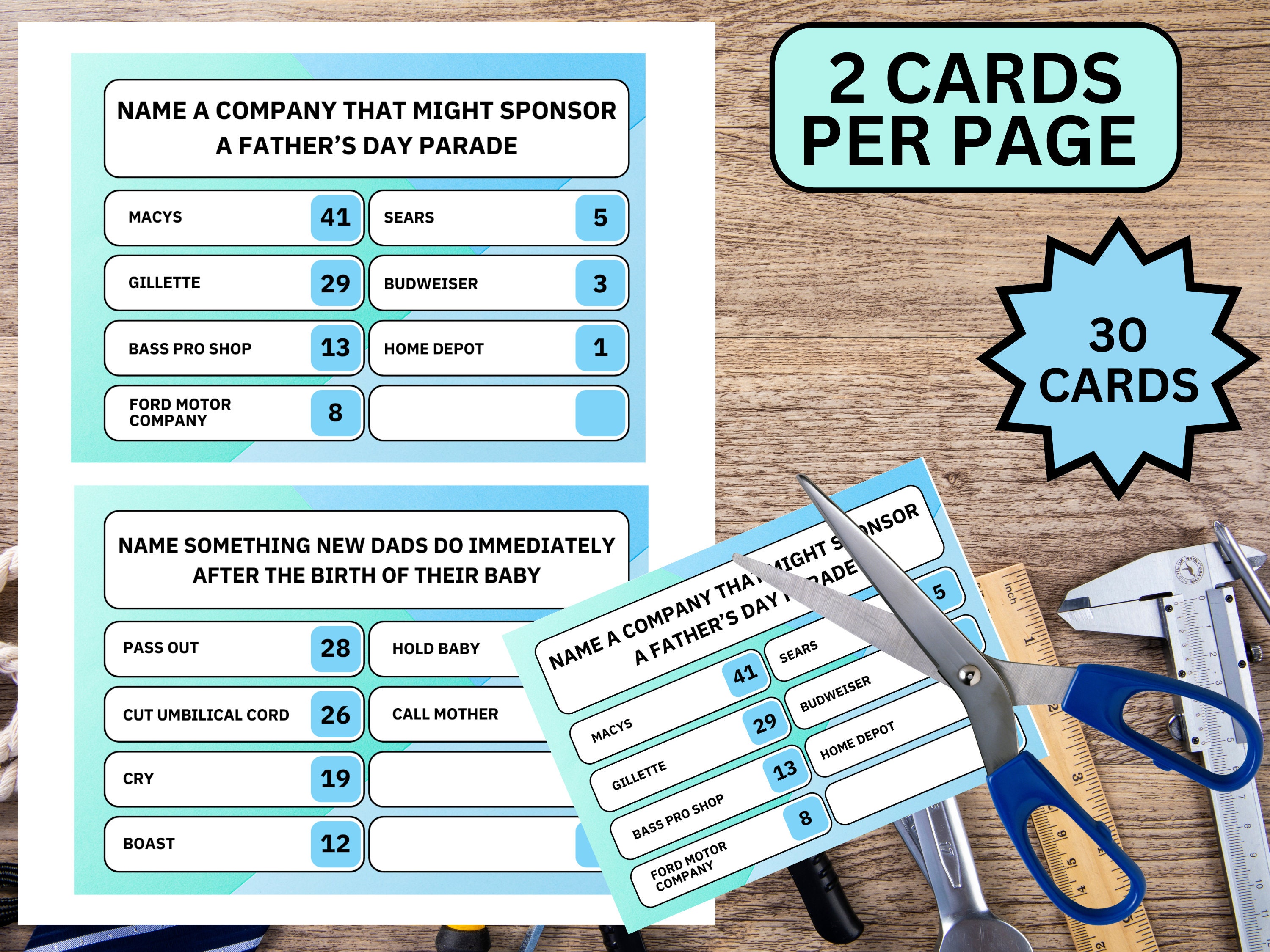Printable Father's Day Feud Game | Father's Day Friendly Feud Game ...