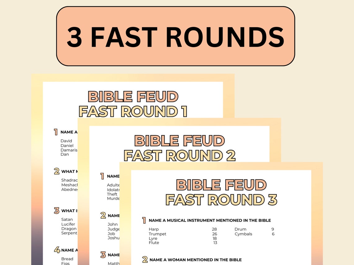 Printable Bible Feud Game | Bible Family Feud Game Show | Church Family ...