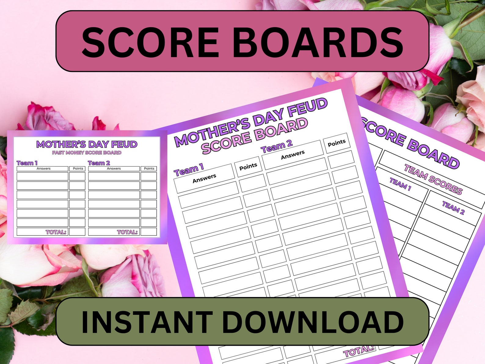 Printable Mother's Day Feud Game | Mother's Day Friendly Feud Game ...