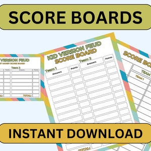 Kid Version Friendly Feud Game | Printable Family Feud Questions ...