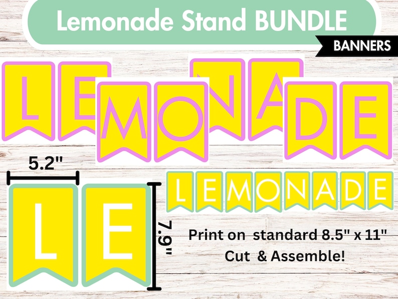 Deluxe Lemonade Stand Kit for Kids – Printable Signs, Labels, Banner ...