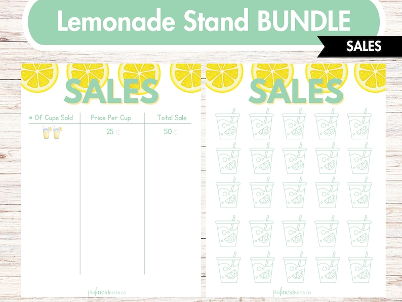 Lemonade Stand Materials Printable Set Checklist Banners Sales