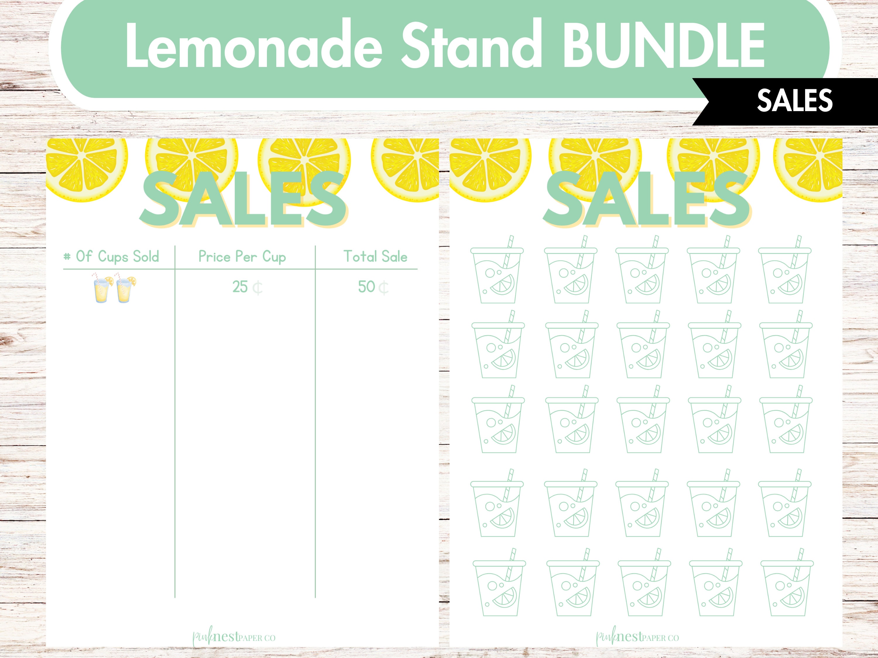 Lemonade Stand Materials | PRINTABLE SET | Checklist, Banners, Sales ...