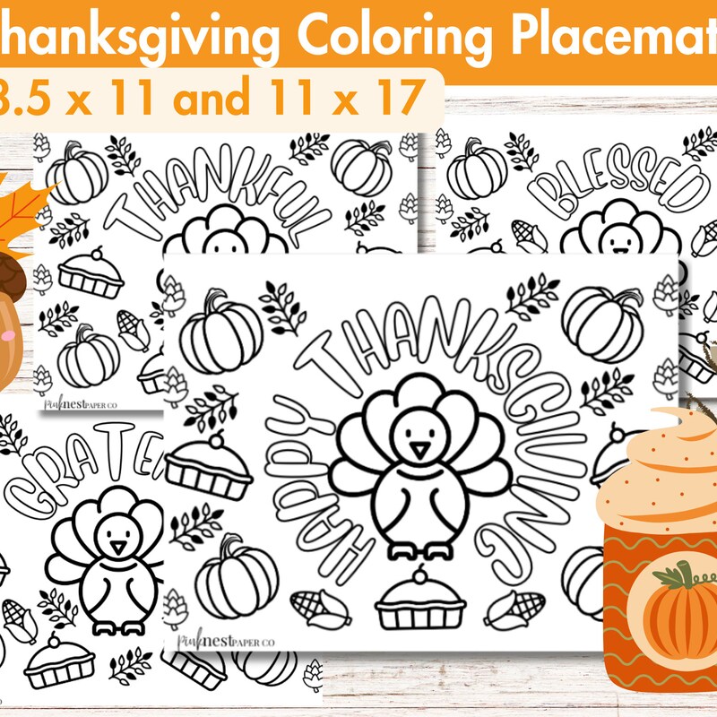 Thanksgiving Placemats for Kids - Etsy