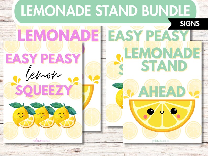 Deluxe Lemonade Stand Kit for Kids – Printable Signs, Labels, Banner ...