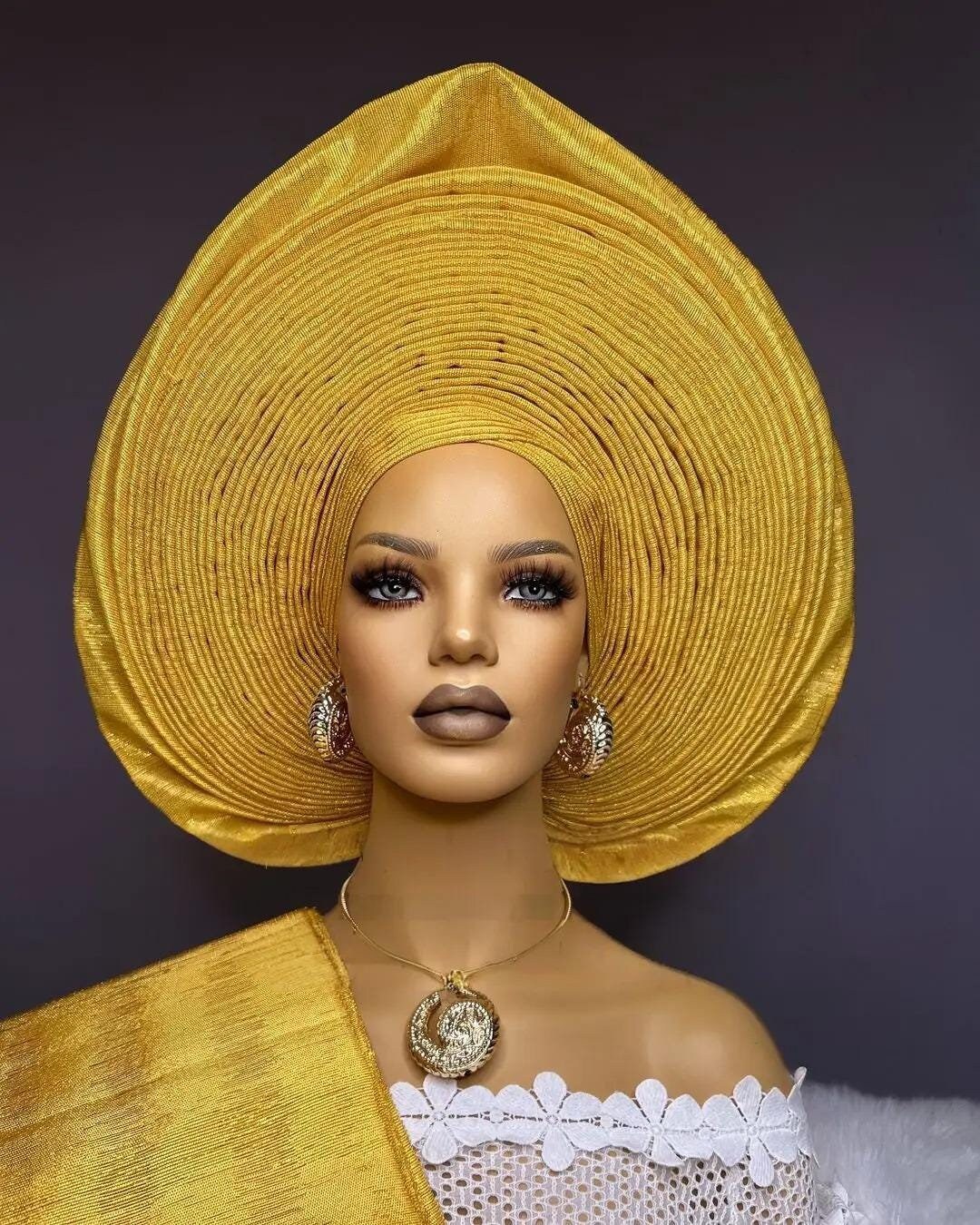 Asooke, Gele,gele Ofi, Bridal Headgear, Party Gele, Ofi, Nigeria Gele ...