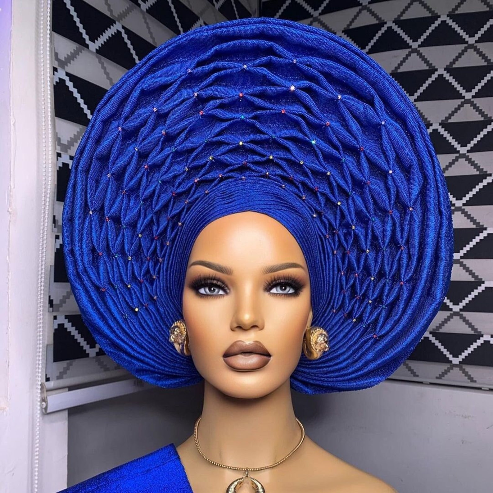 Gold Gele, Nigerian Gele, Ready to Wear Gele, African Hat, Traditional ...