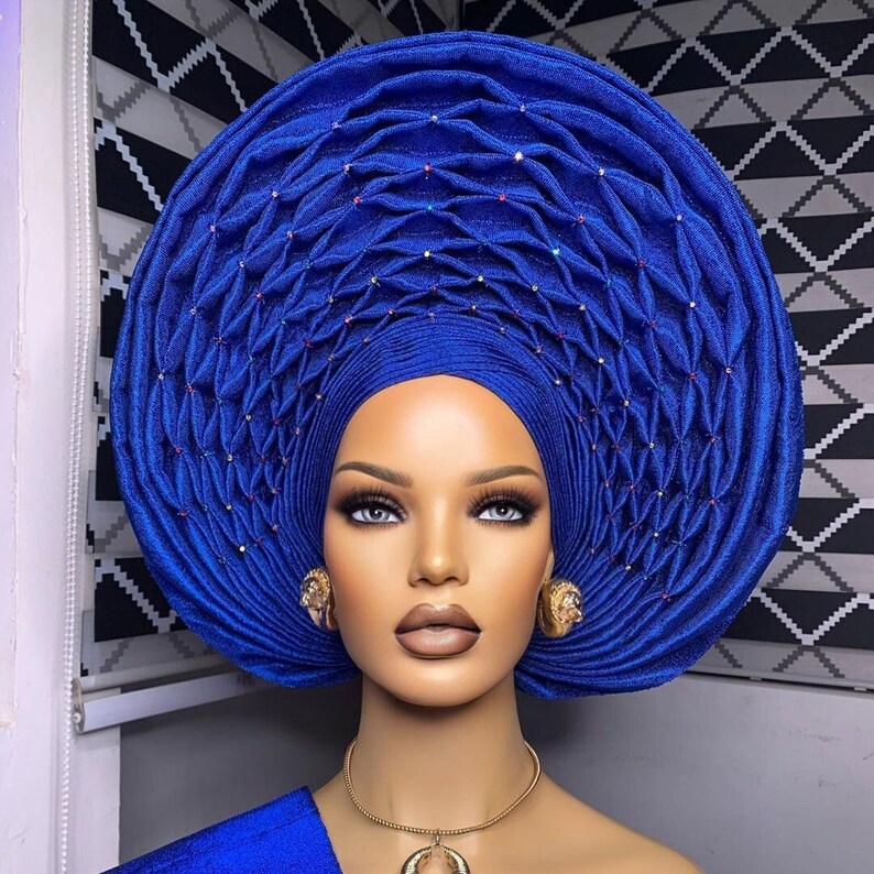 Gold Gele, Nigerian Gele, Ready to Wear Gele, African Hat, Traditional ...