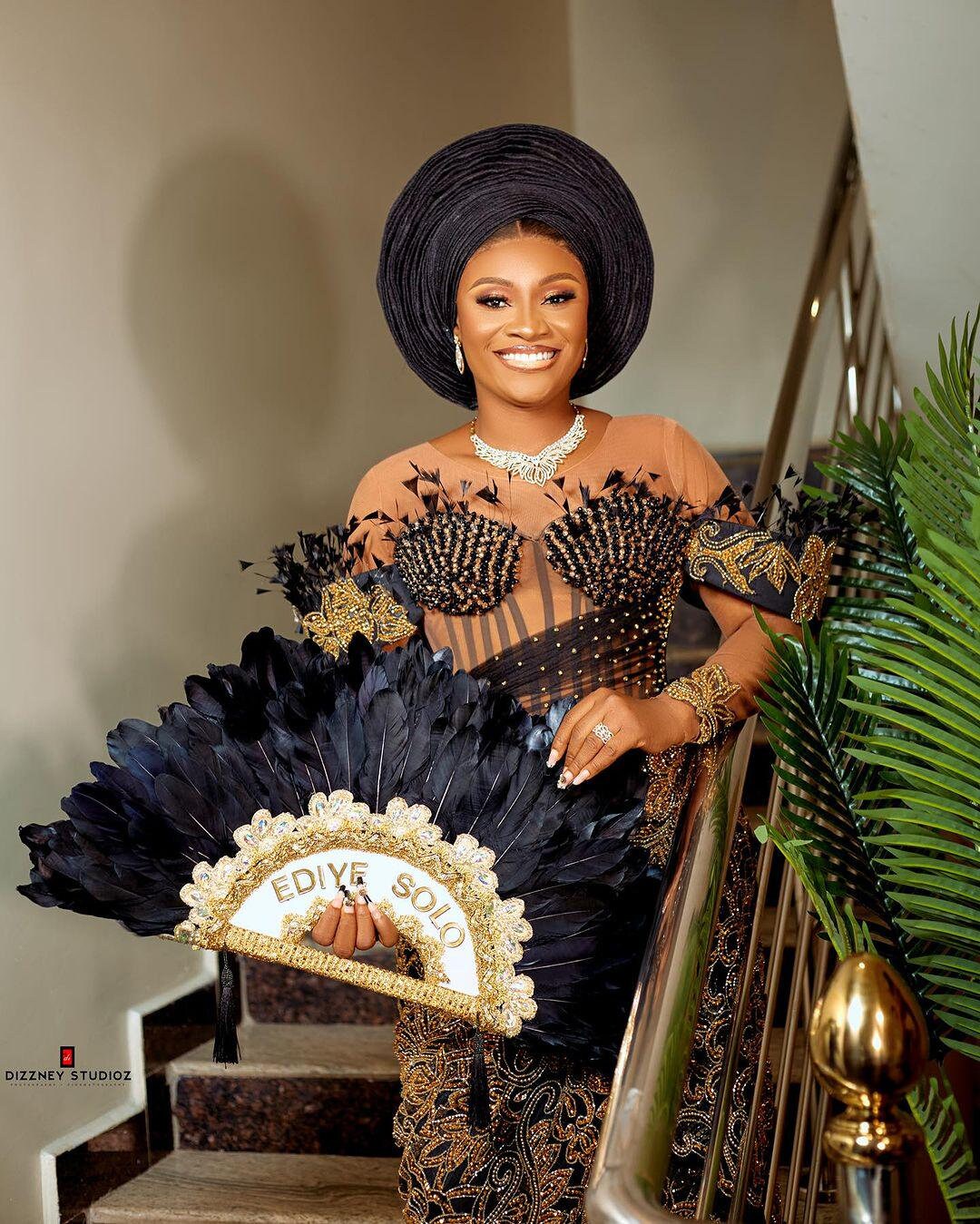 Large Feather Fans , Bridal Fans / Aso Ebi Fan, Nigerian Wedding Fan ...