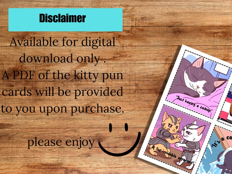 Kitty Pun Cards| Cute Cats With Funny Puns (pack of 12) |printable ...