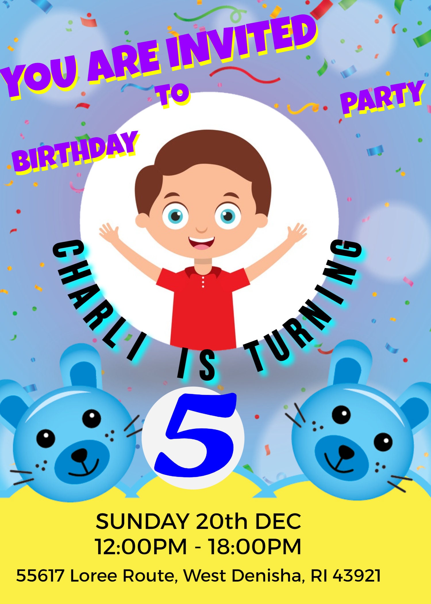 Editable Birthday Invitation, Personalize Image, Instant Download ...