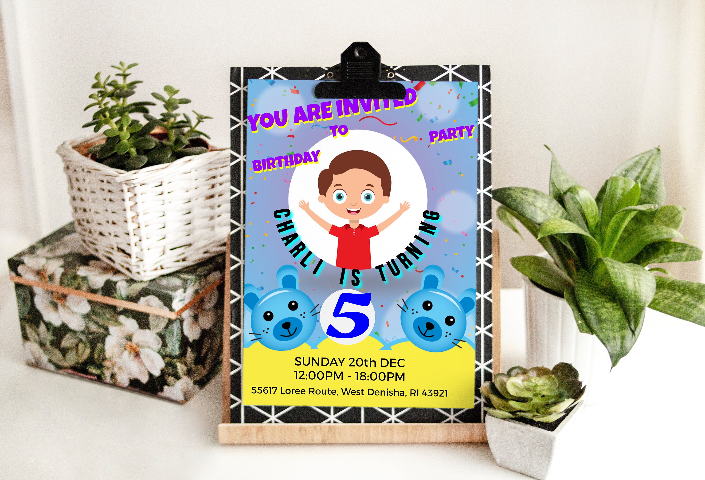 Editable Birthday Invitation, Personalize Image, Instant Download ...