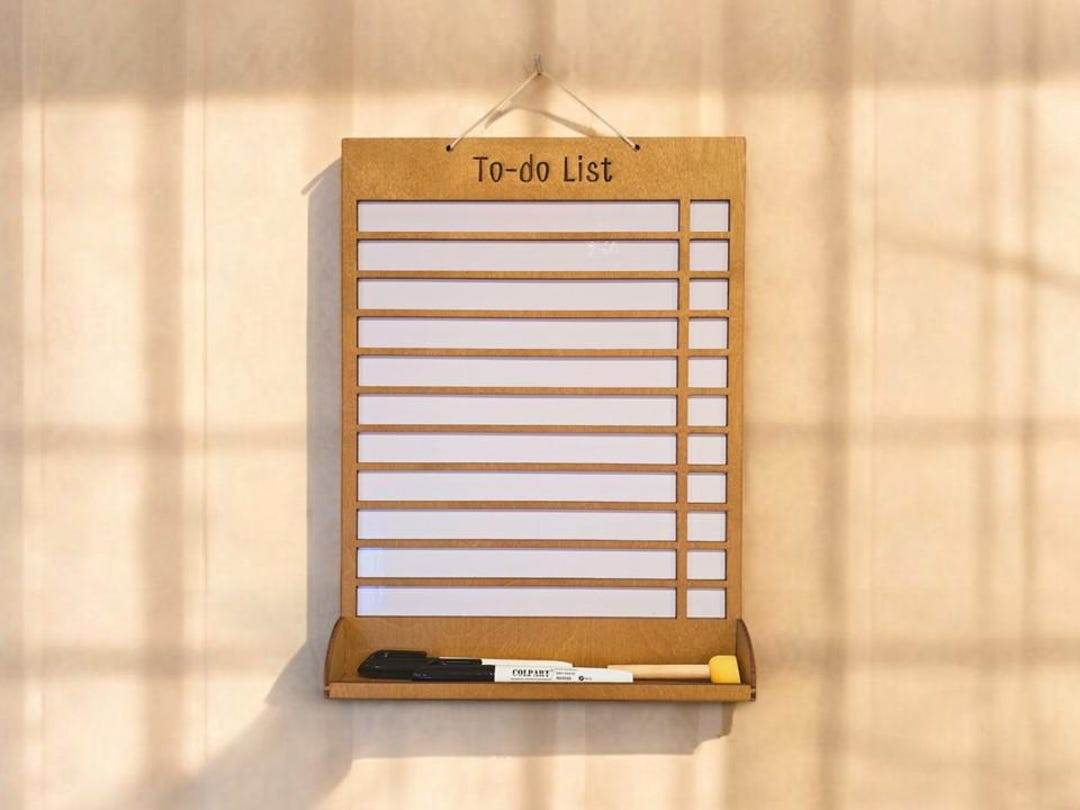 Wooden Whiteboard To-do List Re-usable Todo List Whiteboard Todo List ...