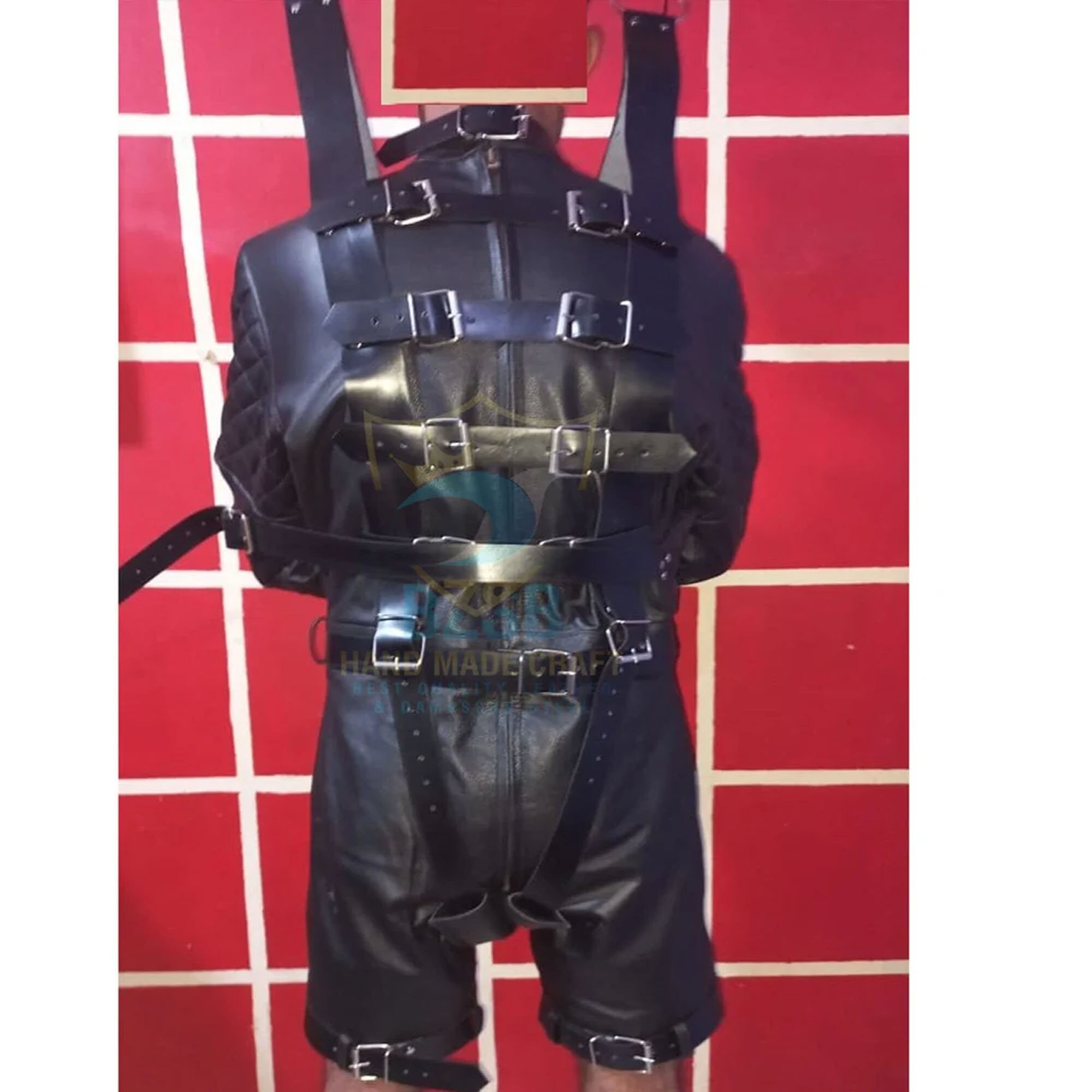 Real Leather Heavy Duty Genuine Leather Bondage Jacket Suspension ...