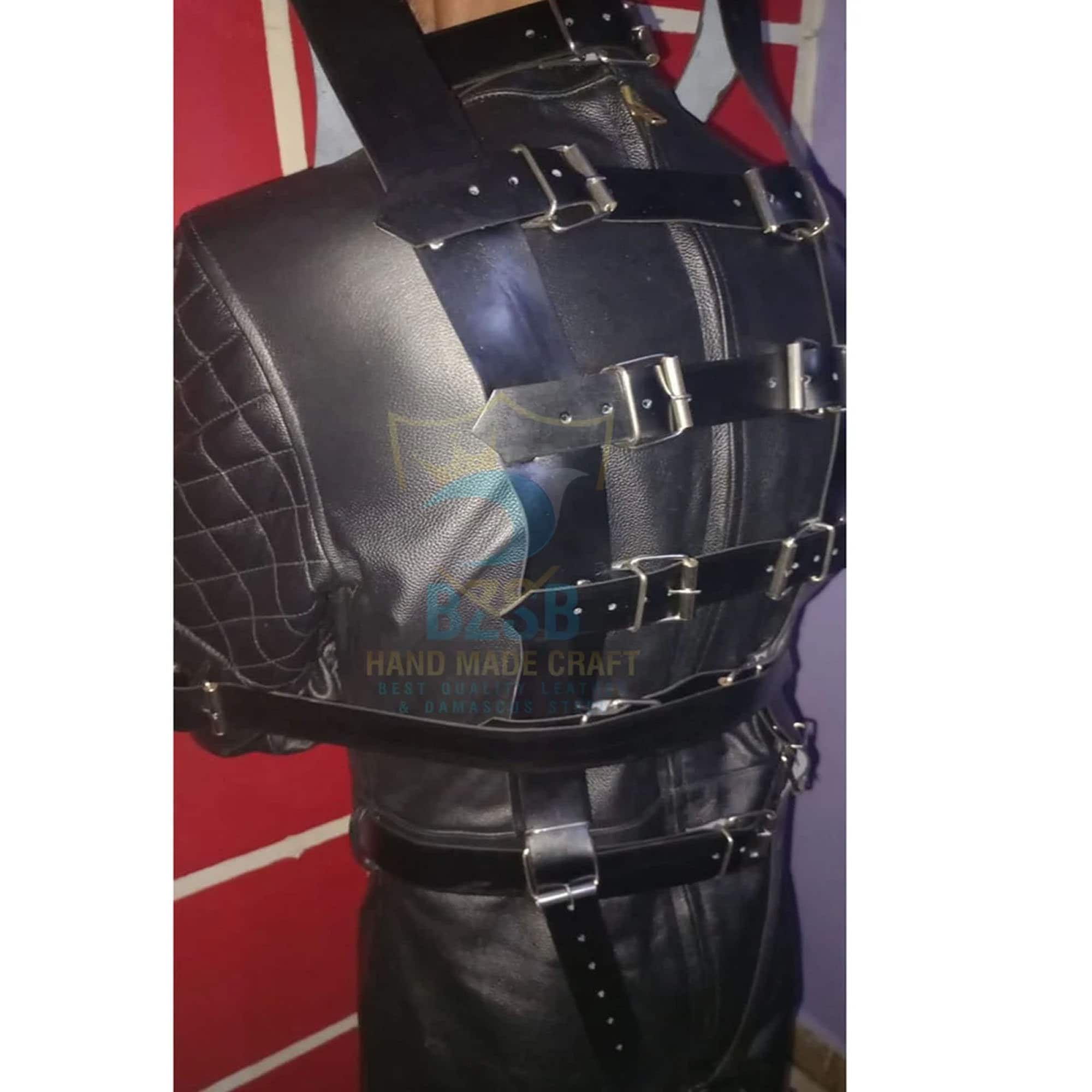 Real Leather Heavy Duty Genuine Leather Bondage Jacket Suspension ...